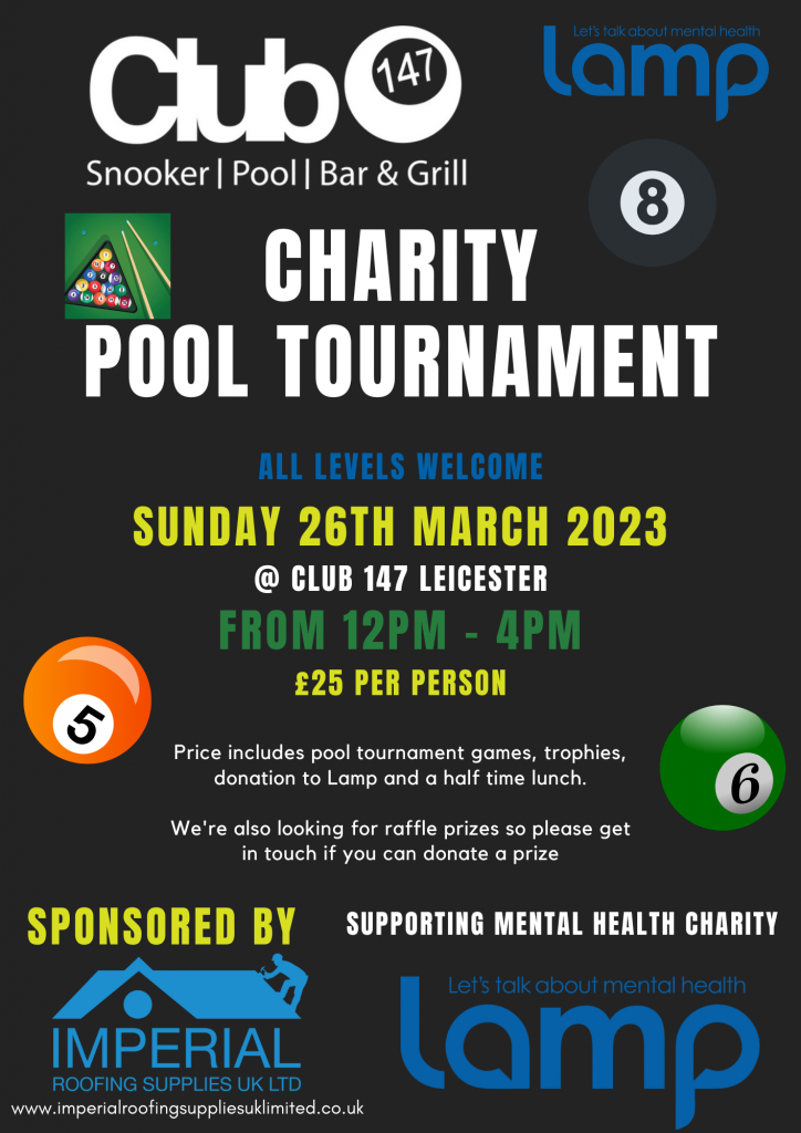 Charity pool tournament to raise funds for Lamp - Lamp Advocacy